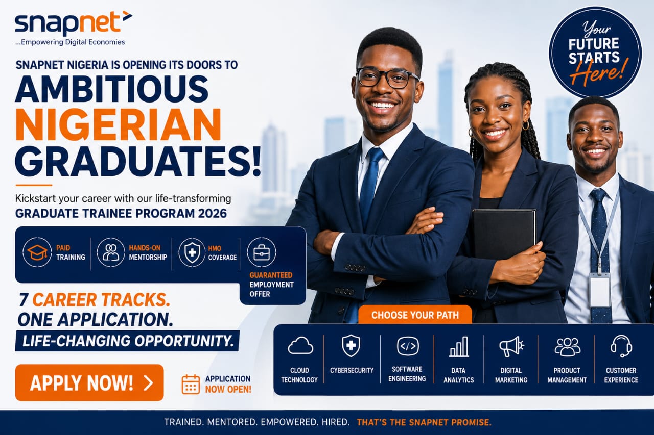 Apply for Snapnet Graduate Trainee Program 2026 - De Round Table
